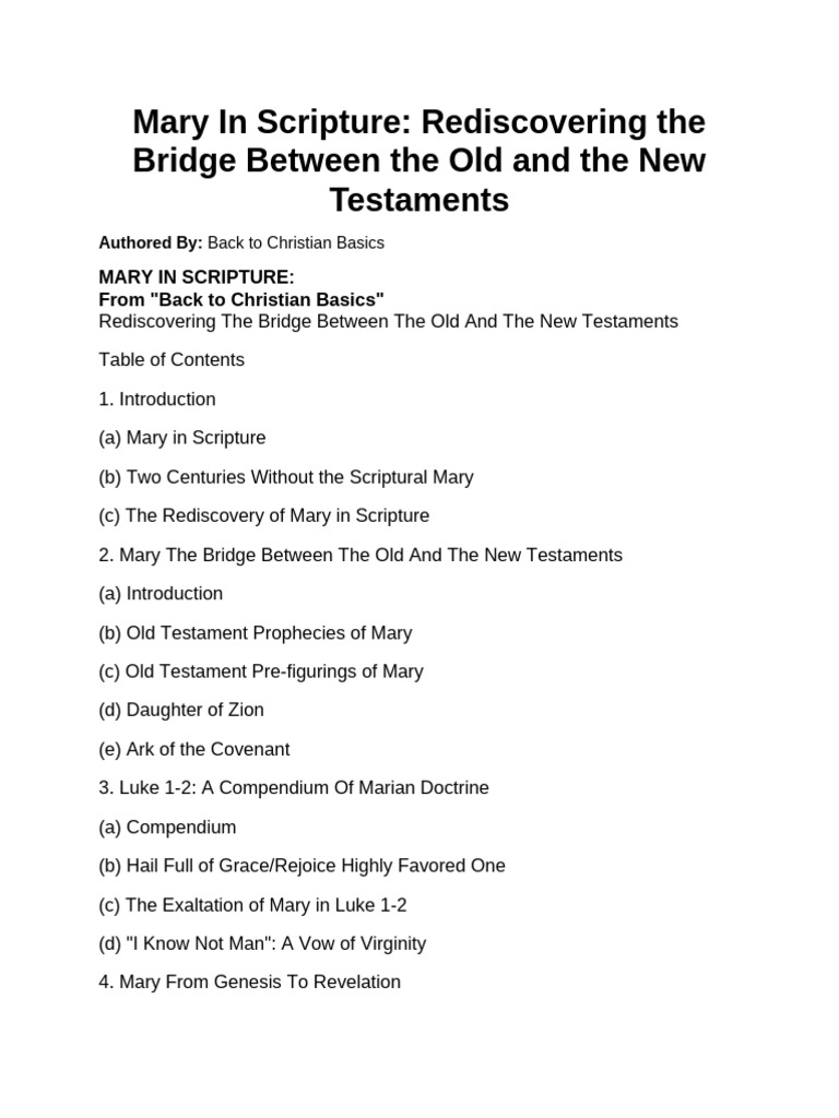 Mary in Scripture | PDF | Mary, Mother Of Jesus | Isaac