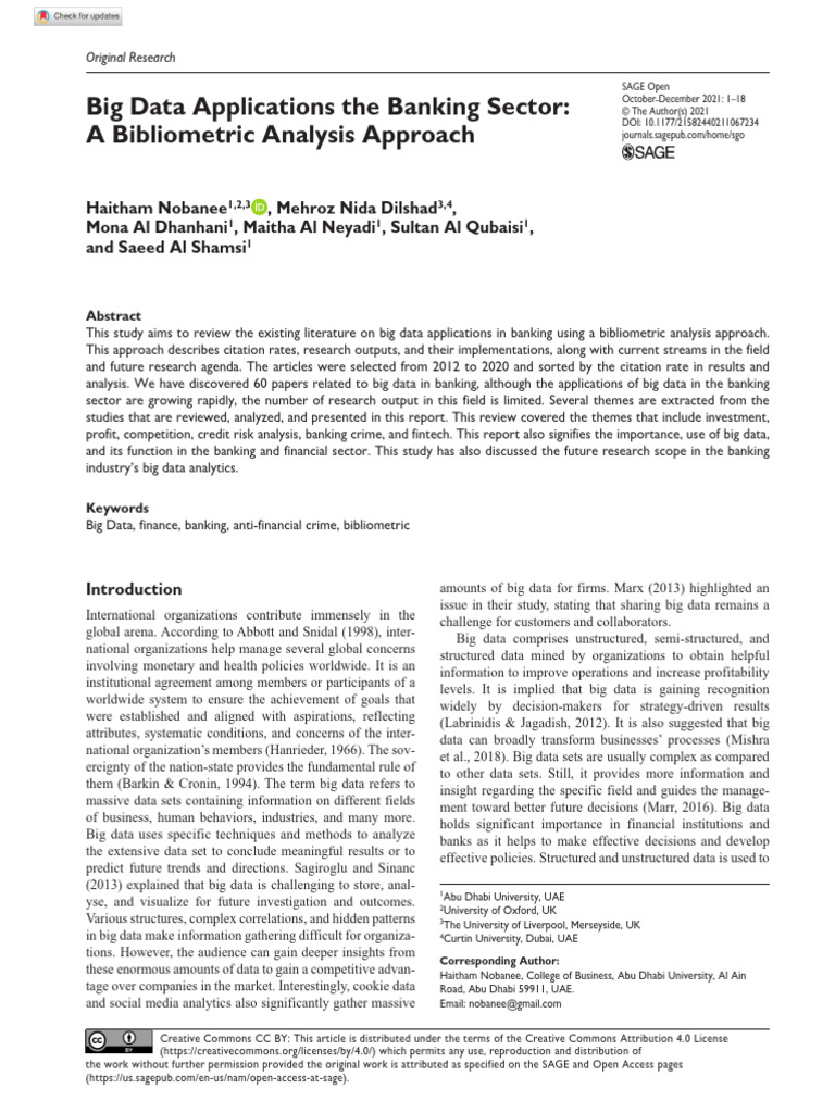 Big Data Applications in Banking Sector | PDF | Analytics | Big Data