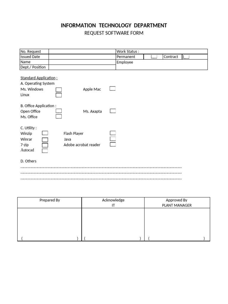 Form Req SW | PDF