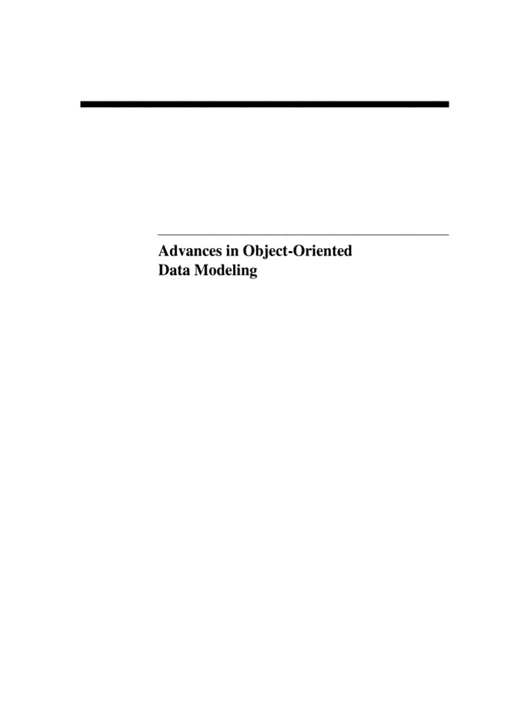 Advances In Object Oriented Data Modeling Pdf Object Computer Science Databases 6954