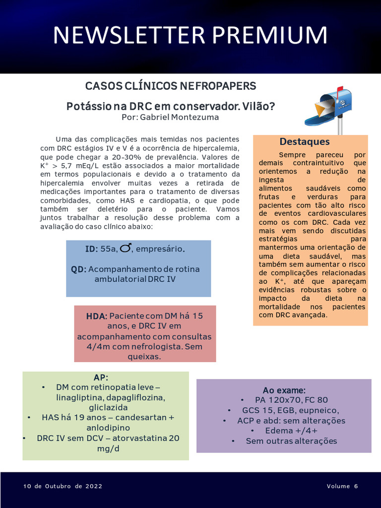 Caso Clinico - Hipercalemia e DRC | PDF | Hipertensão | Sistema urinário