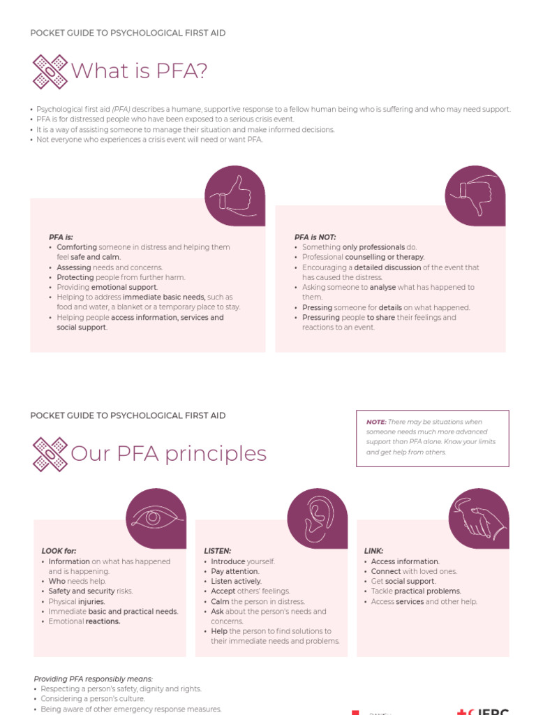 Psychological First Aid Guide | PDF | Feeling | Risk