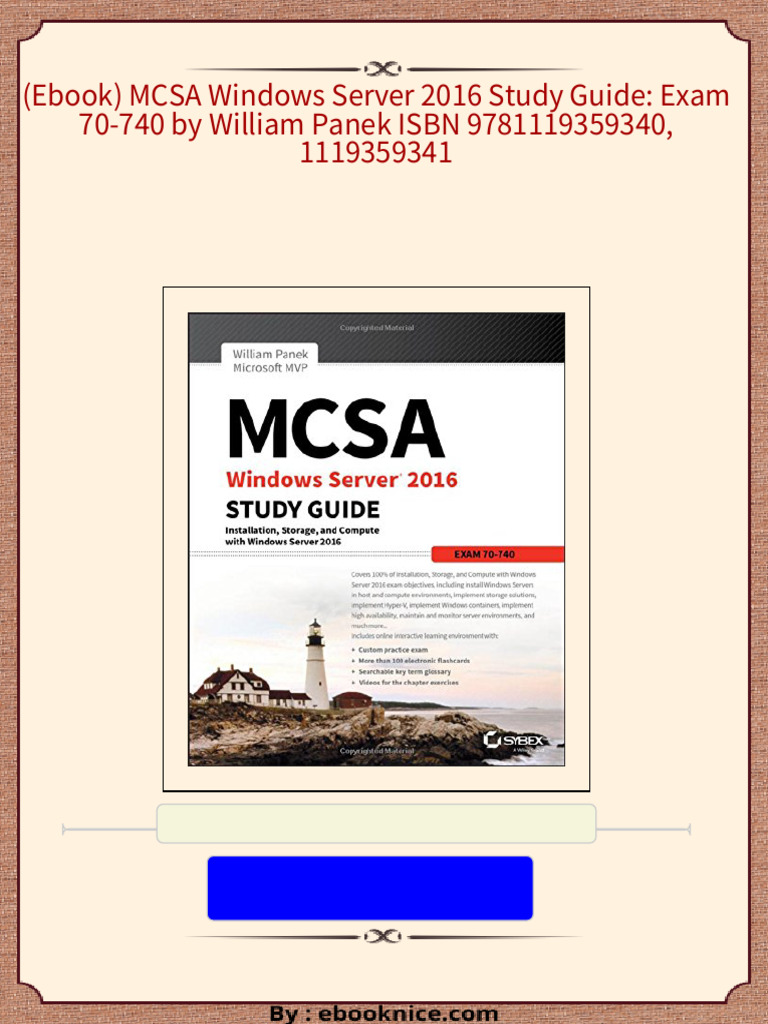 Full Download (Ebook) MCSA Windows Server 2016 Study Guide: Exam 70-740 by William Panek ISBN ...