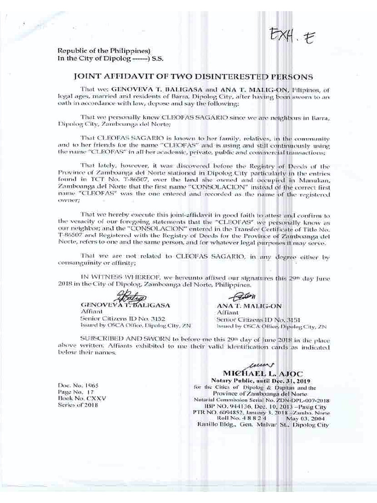 Exhibit E-Petition For Amendment and Alteration in Transfer Certificate of Title No.T-86507.MSP ...