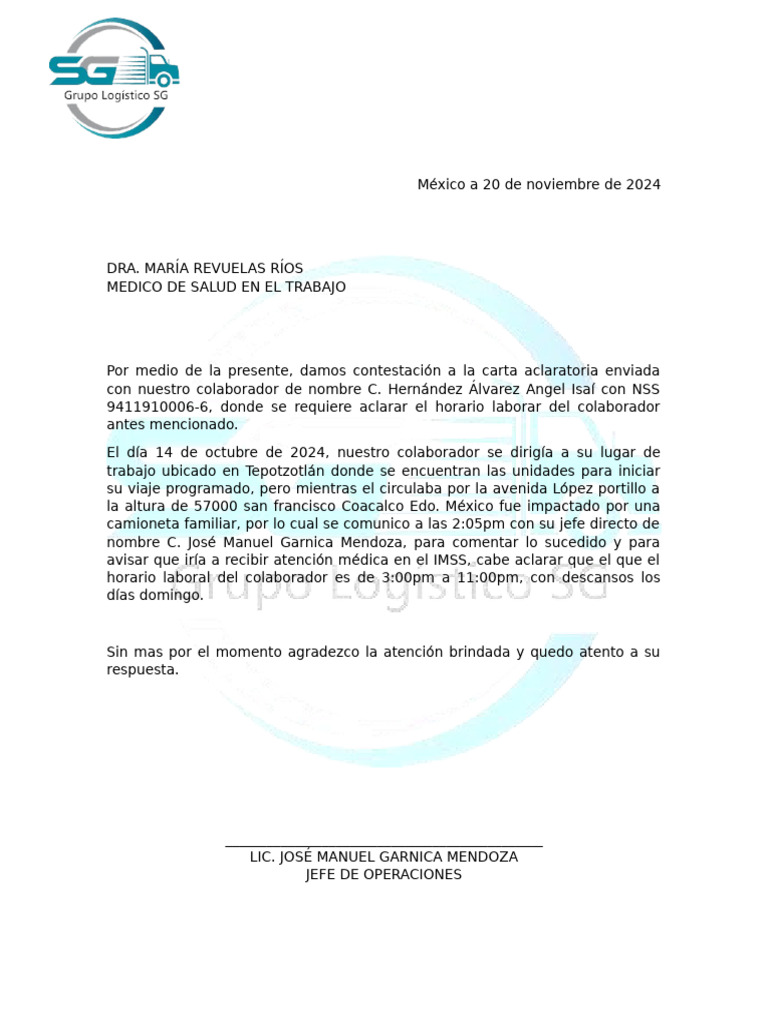 Carta Aclaratoria para ST7 Imss | PDF