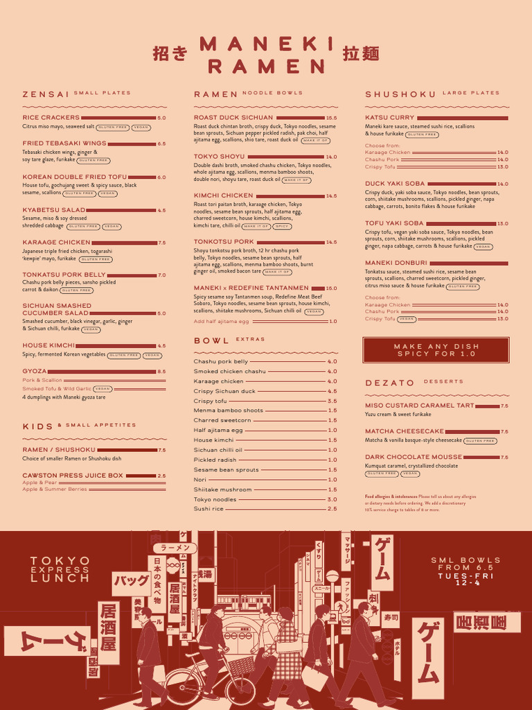 maneki_ramen_menu-AUG24-WEB | PDF | Ramen | Tofu