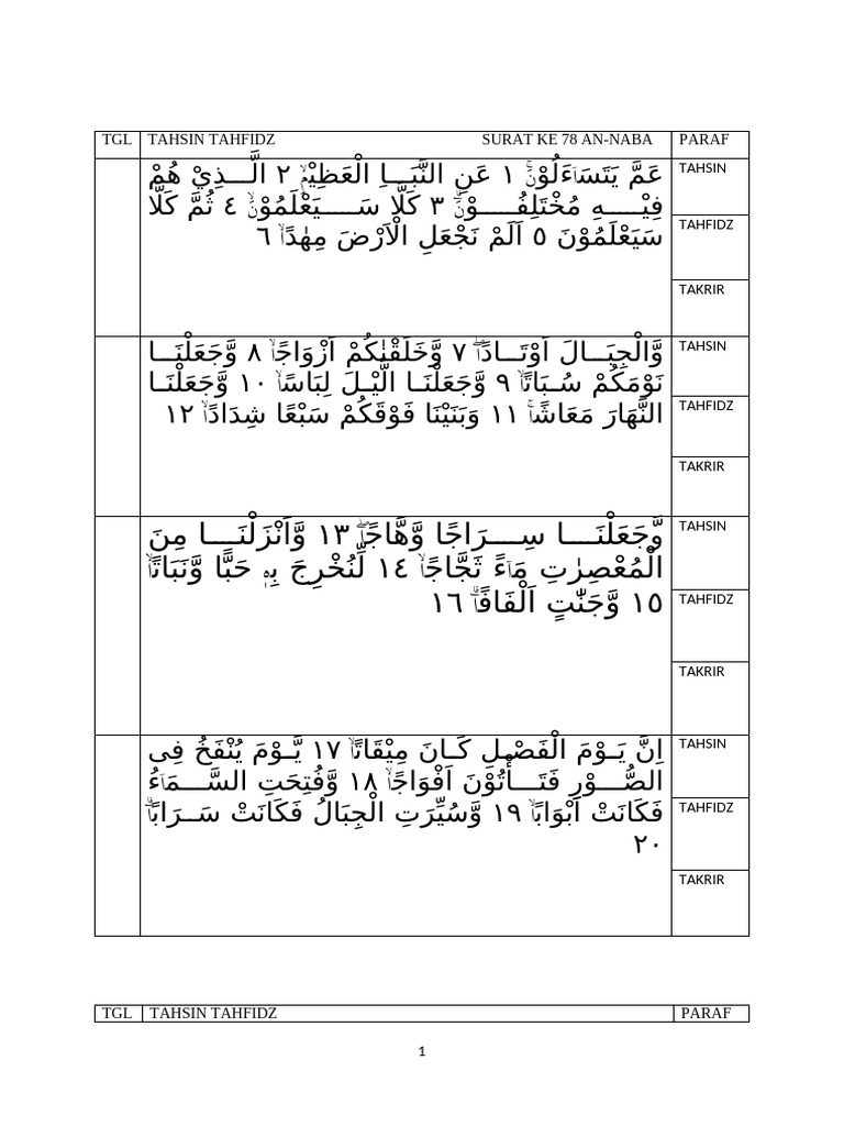 Buku Kendali Tahfiz | PDF