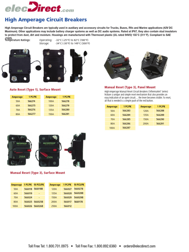 High Amperage Circuit Breakers | PDF | Fuse (Electrical) | Electrical ...