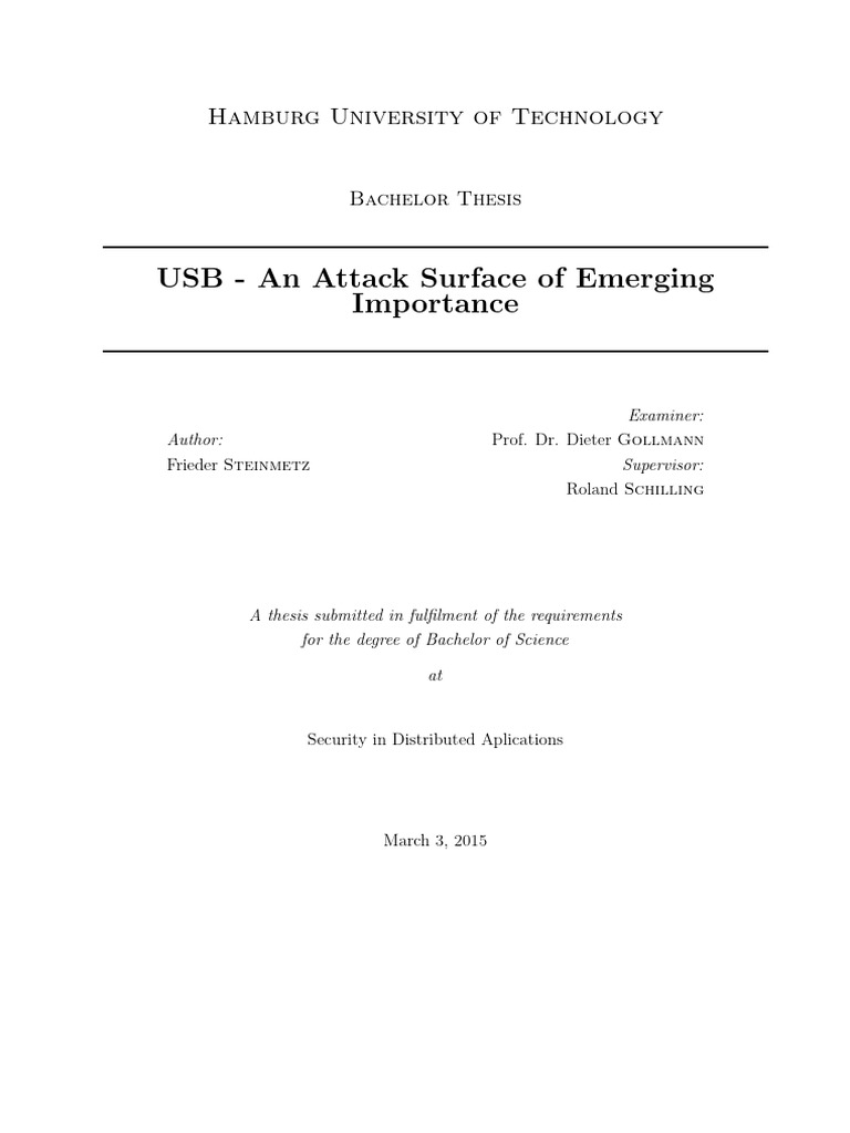 En - USB - An Attack Surface of Emerging Importance | PDF | Usb ...