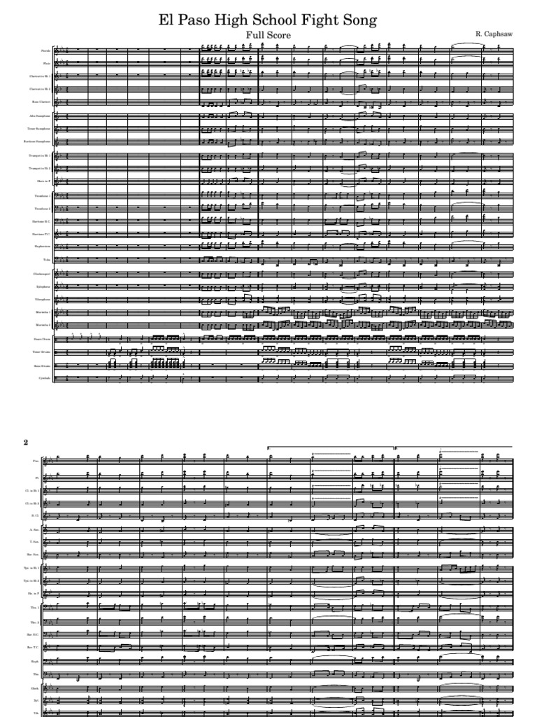 EPHS Fight Song - Full Score | PDF | Saxophone | Compositions