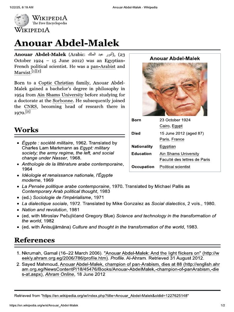 Anouar Abdel-Malek 维基百科 | PDF