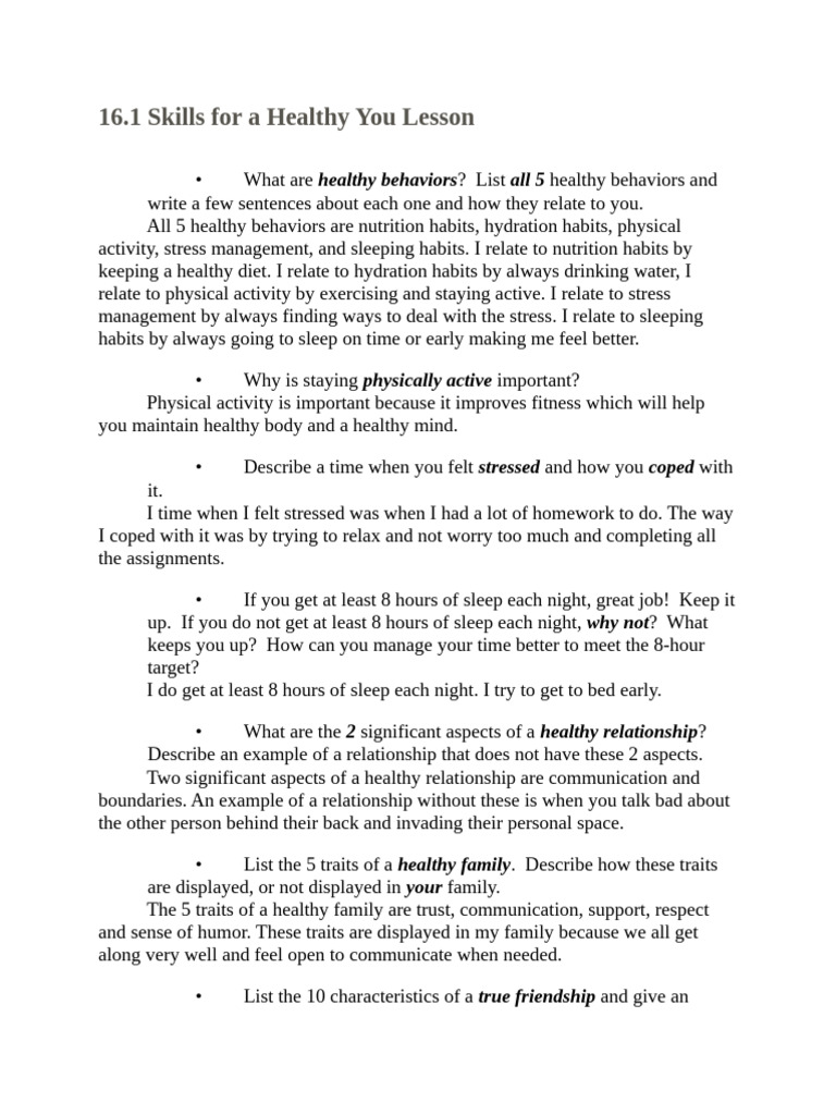 Chapter 16 Worksheet | PDF | Sleep | Physical Fitness