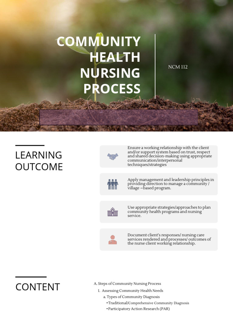 Chapter 4- Community Health Nursing Process-Short Version | PDF ...
