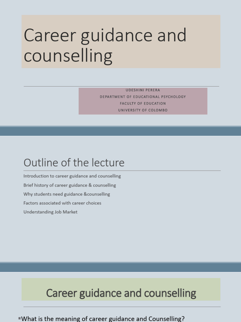 Career Guidence and Counselling | PDF | Employment | Human Communication