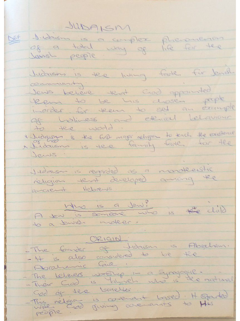 Judaism notes | PDF