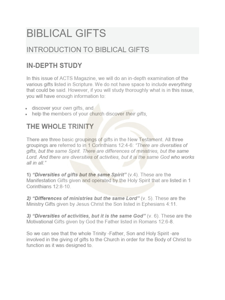 BIBLICAL-GIFTS | PDF | Prophecy | Trinity