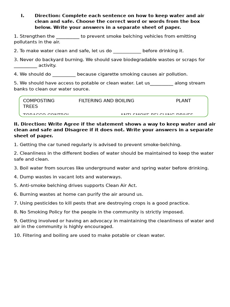 Mapeh 6-Week 2-Summative | PDF | Water | Environmental Science
