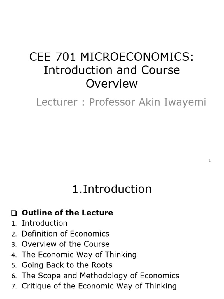 Microeconomics course overview | PDF | Economics | Microeconomics