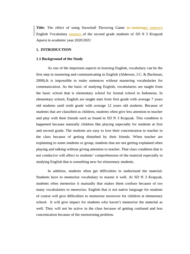 Proposal Research | PDF | Learning | Vocabulary