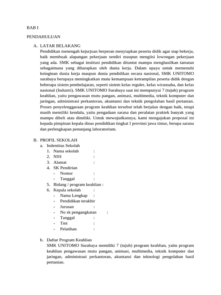 Proposal Pengajuan Peralatan | PDF