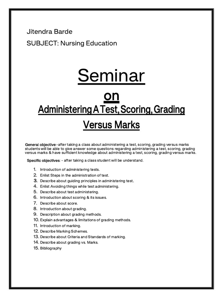 Test Administration and Grading Guide | PDF | Educational Assessment ...