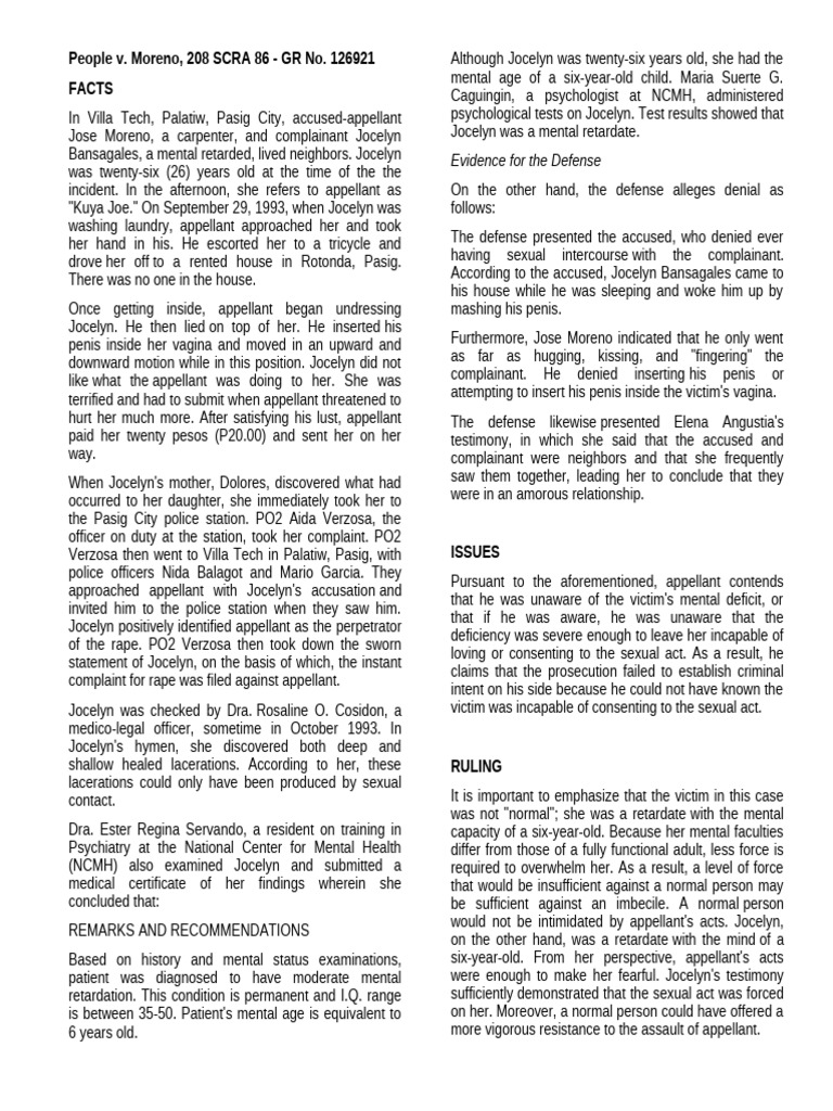 JAVA - 208 SCRA 86 - GR No. 126921 | PDF | Mens Rea | Justice