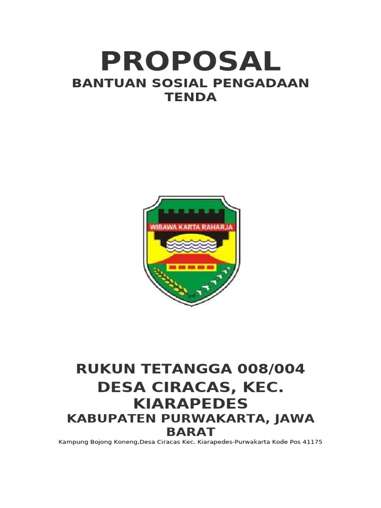 Proposal Bantuan Tenda Ciracas | PDF
