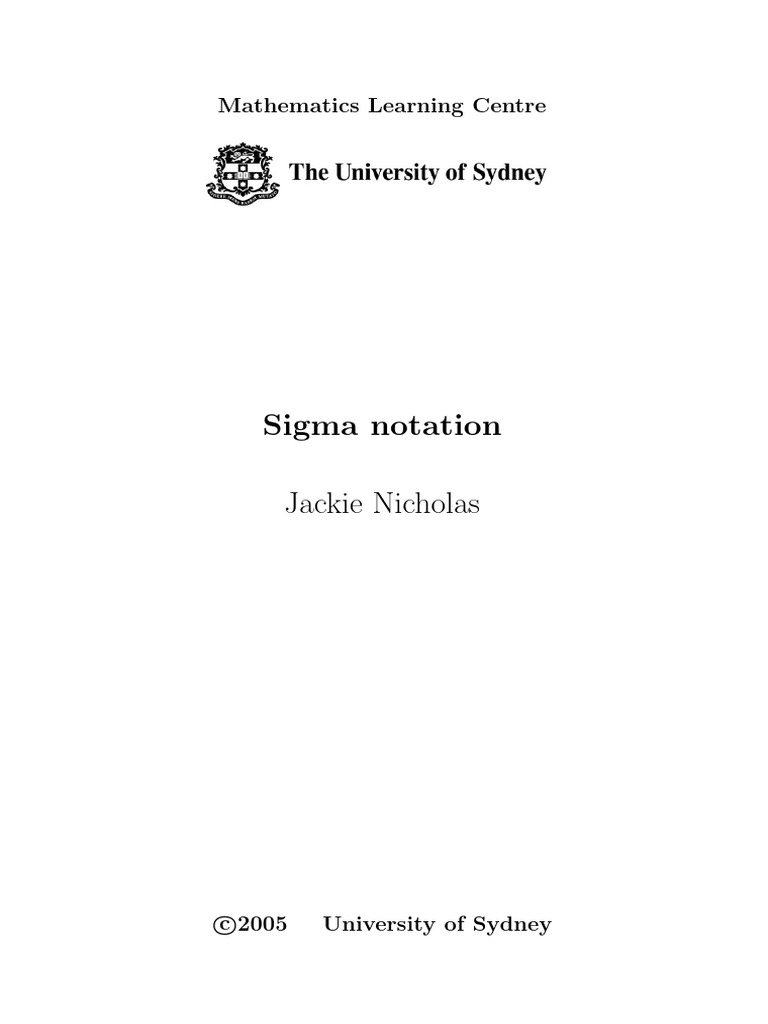 Sigma-Notation 2 Compressed | PDF | Summation | Mathematics