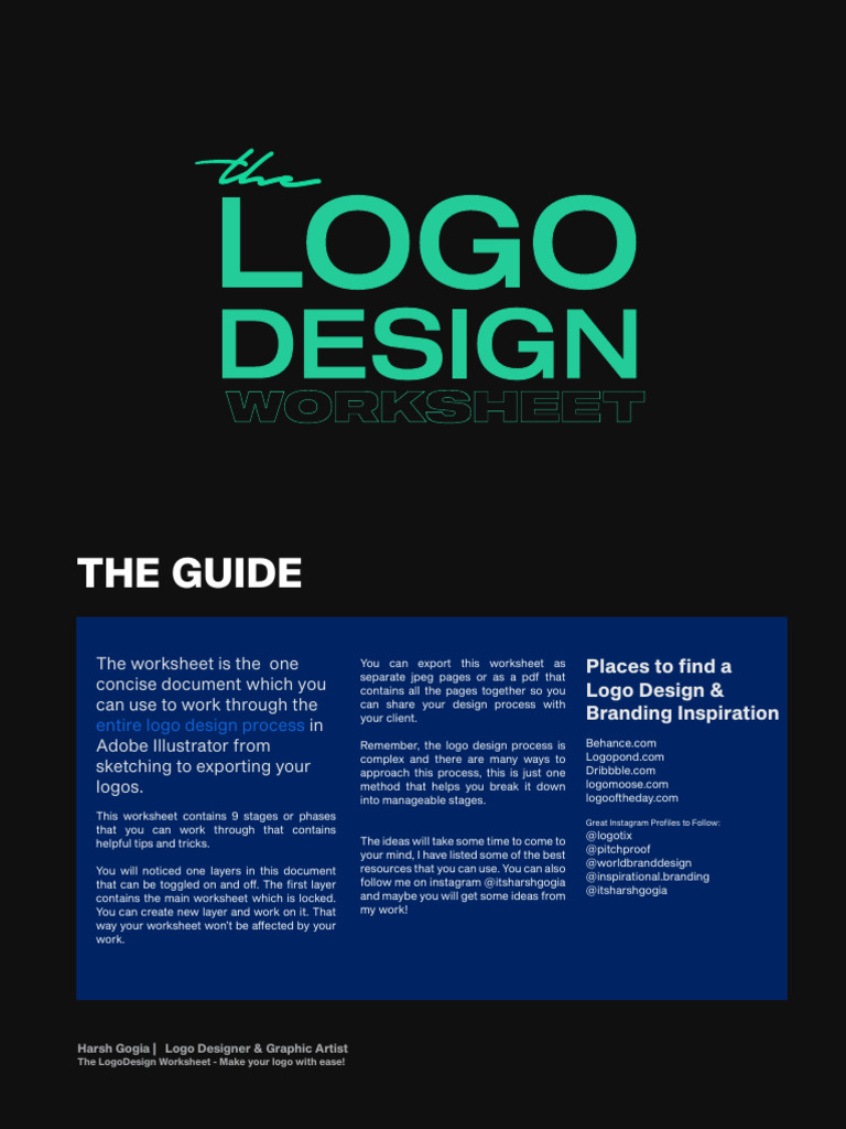 The Logo Design Worksheet by Harsh Gogia | PDF | Typography | Typefaces
