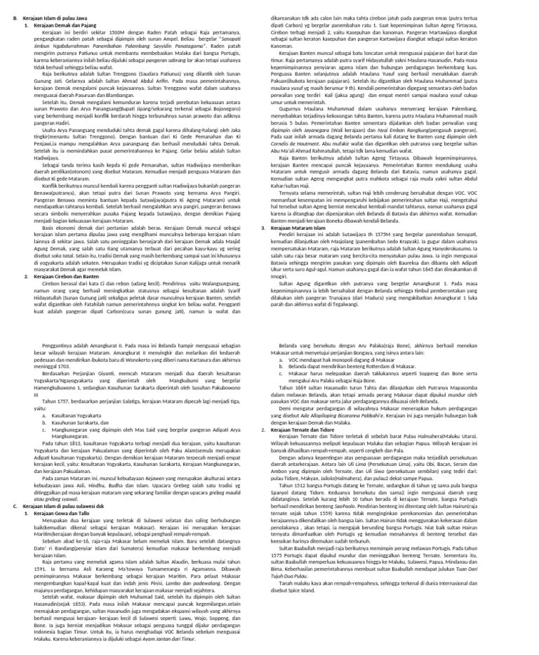 Materi Tambahan - Kerajaan Islam Nusantara | PDF