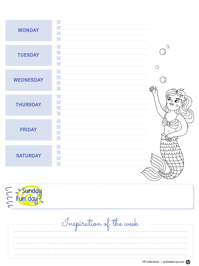 Weekly Schedule and Inspiration Guide | PDF