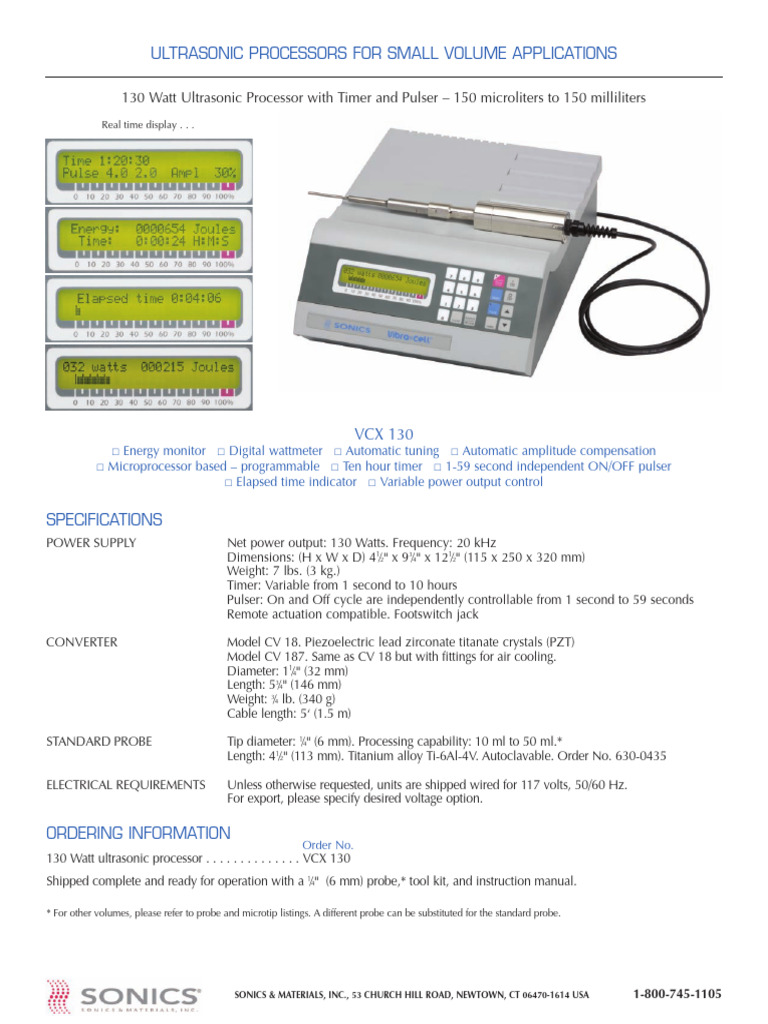 Ultrasonic Processors for Labs | PDF | Electrical Engineering | Electricity