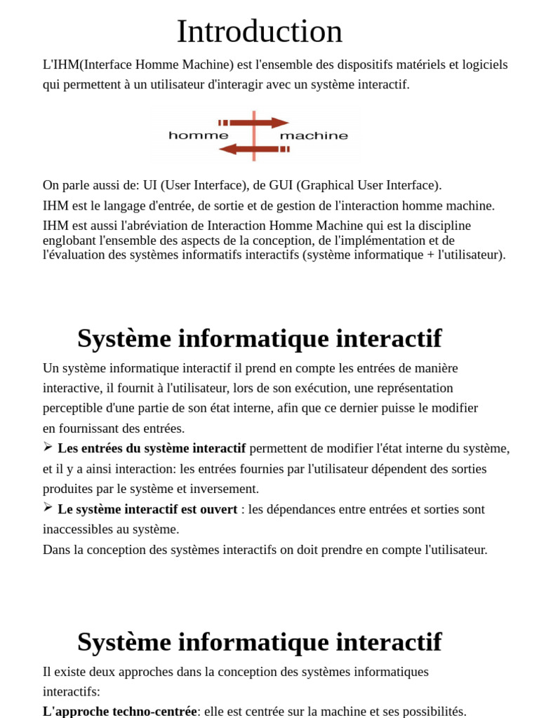 Interface Homme Machine | PDF | Ergonomie et facteurs humains ...