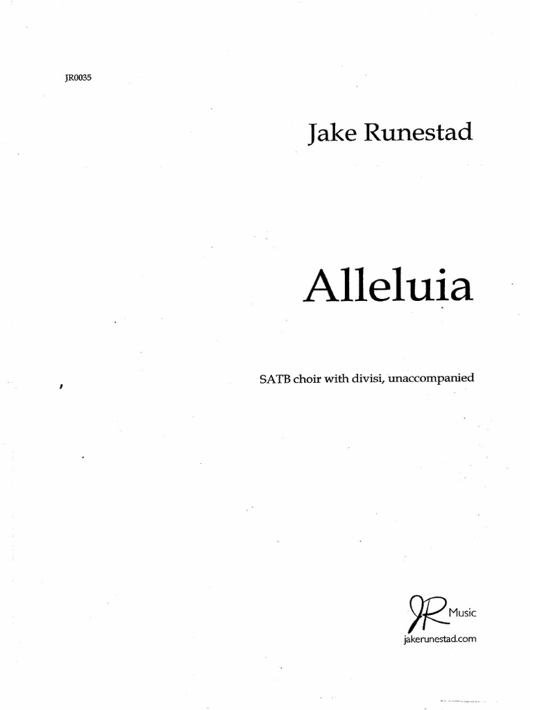 Alleluia - Jake Runestad | PDF