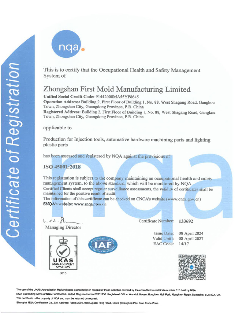 Certification-Iso 45001-En | PDF