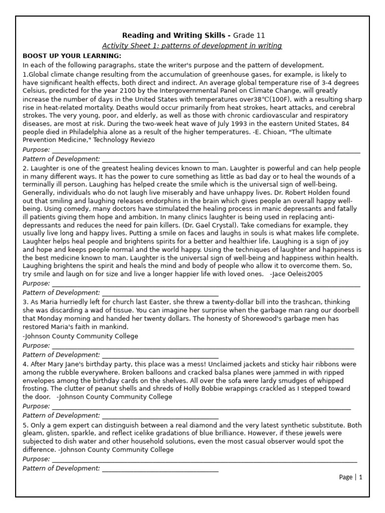 Activities For Handout 1 | PDF | Laughter | Superconductivity