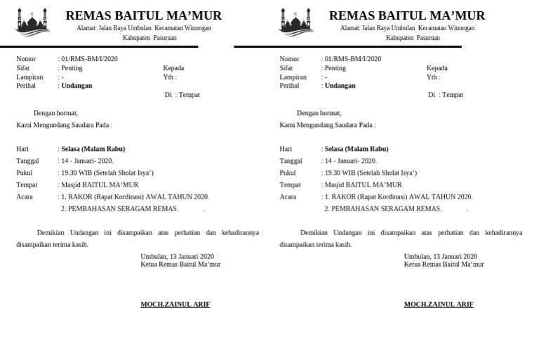 Undangan REMAS 2020 | PDF