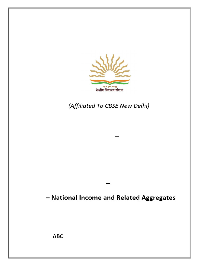 Class 12 Economics Project Cover Page | PDF