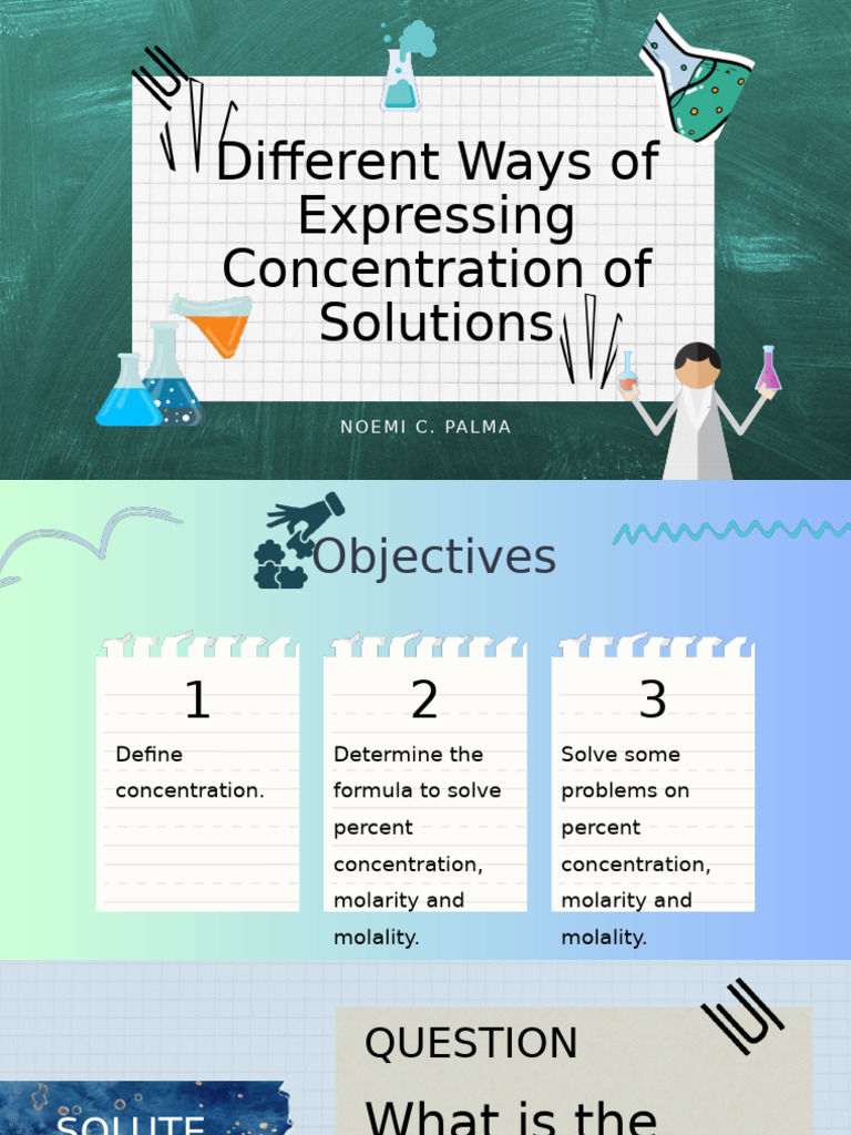 Different Ways of Expressing Concentration of Solutions | PDF ...