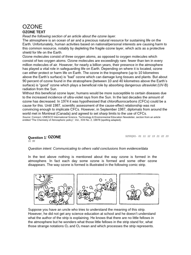 DEYSOLONG PISA Sample Test OZONE | PDF | Atmosphere Of Earth ...