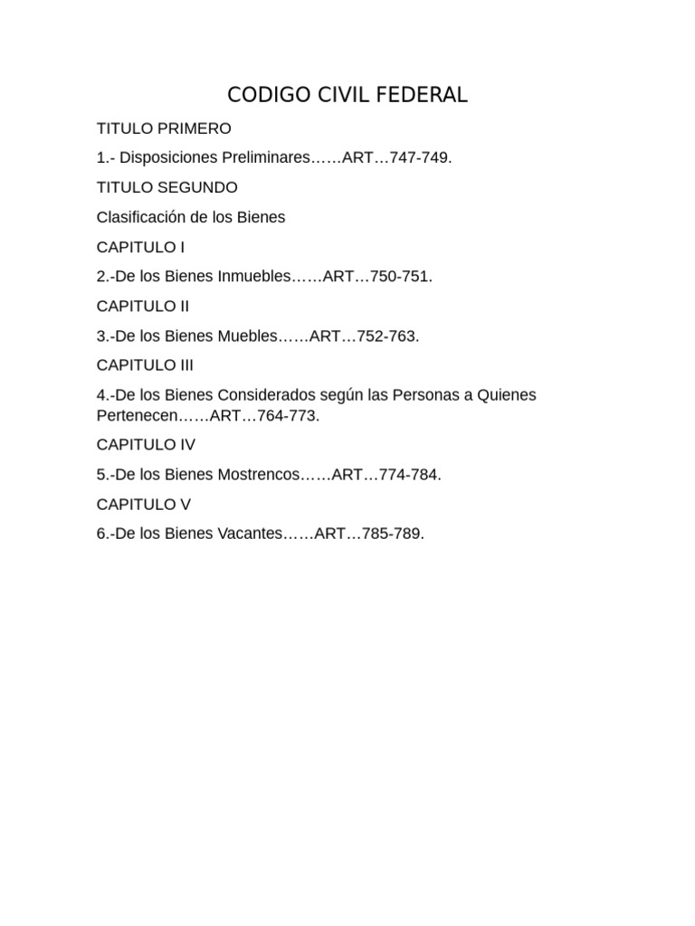 Codigo Civil Federal | PDF