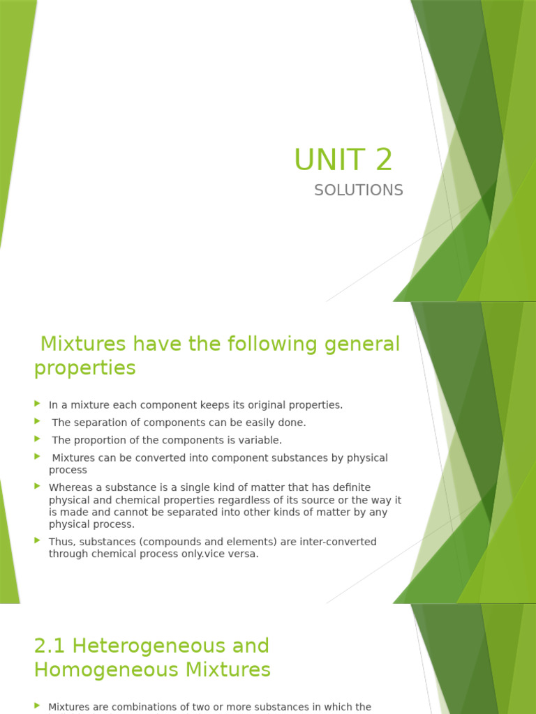 chem UNIT 2 | PDF | Mixture | Colloid