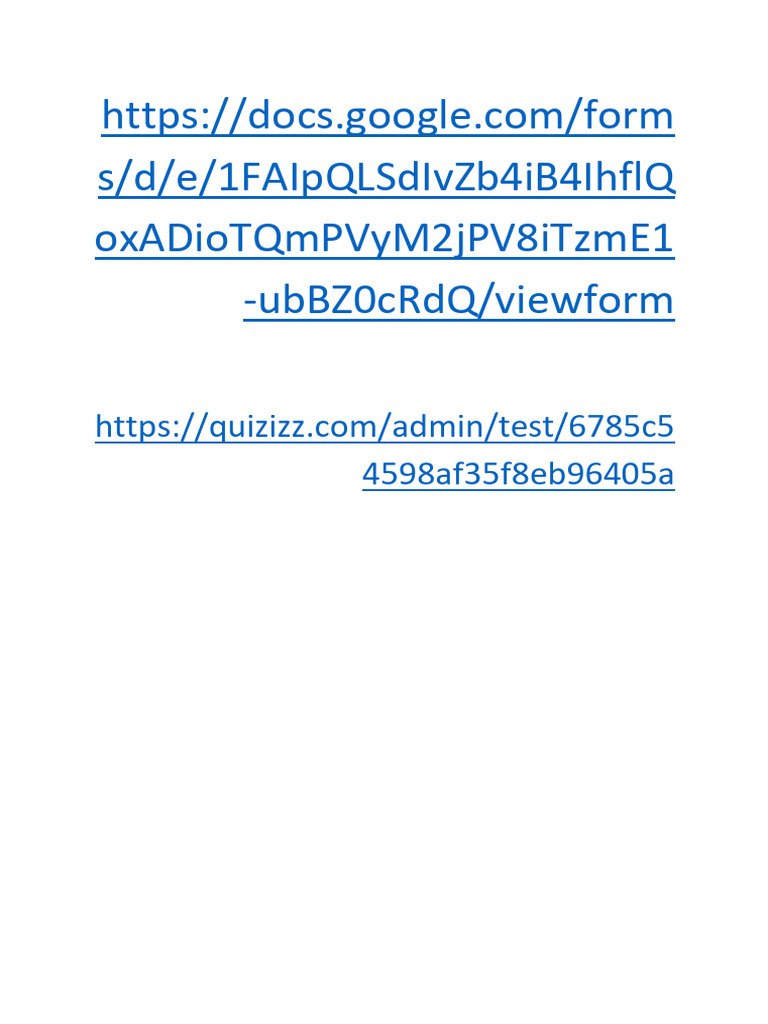 Google Form and Quizizz Links | PDF