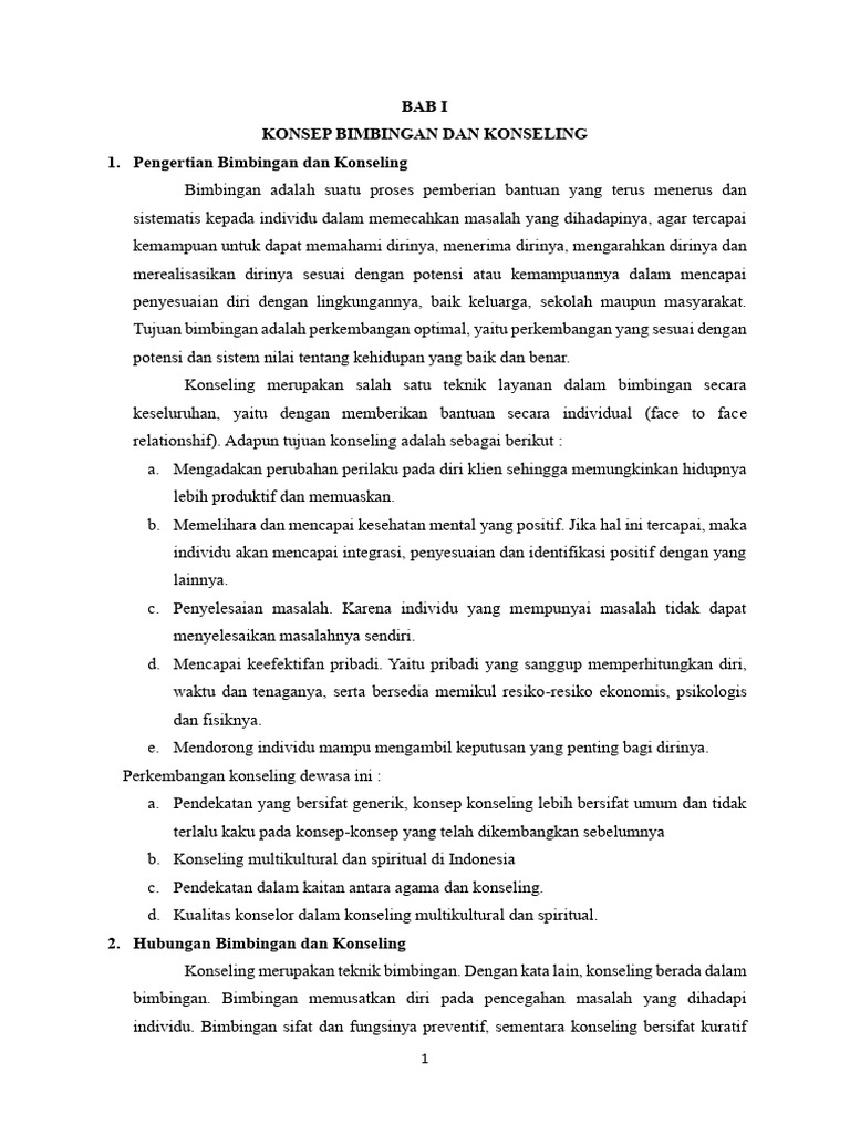 Konsep bimbingan dan konseling | PDF