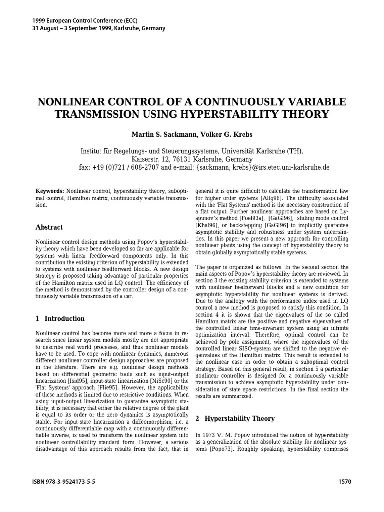 07099536 | PDF | Stability Theory | Control Theory