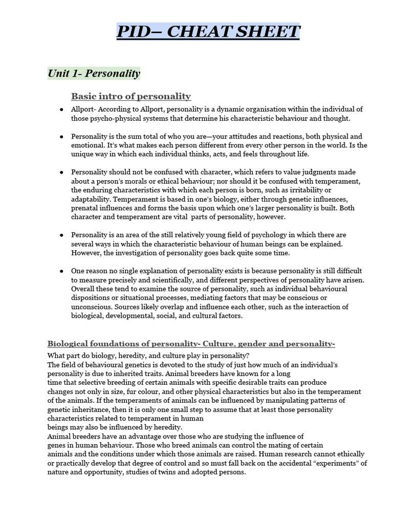 Understanding Personality: Key Concepts | PDF | Id | Self Actualization