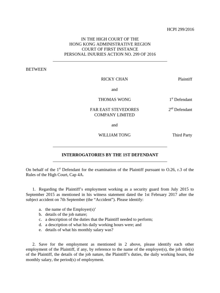 Bar SG3 3 Interrogatories Pinksheet | PDF | Interrogatories | Judiciaries