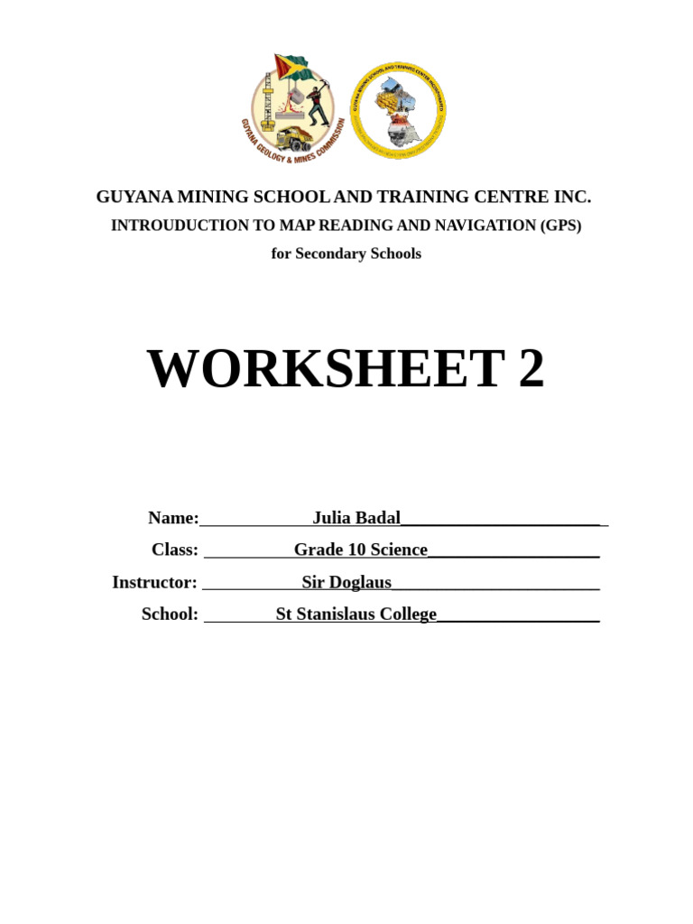 Map Reading & GPS Navigation Worksheet | PDF