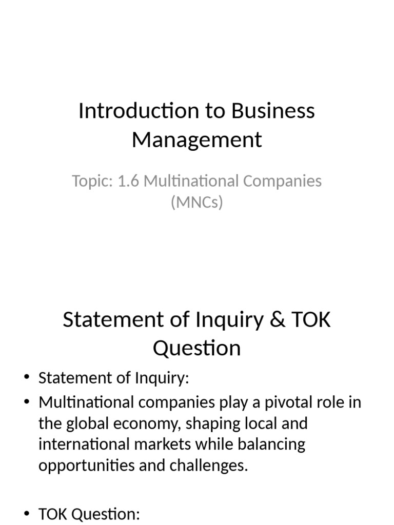 MNCs Lesson Slides | PDF