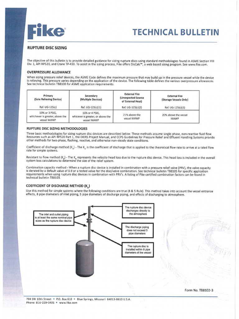 Rupture Disc Design | PDF